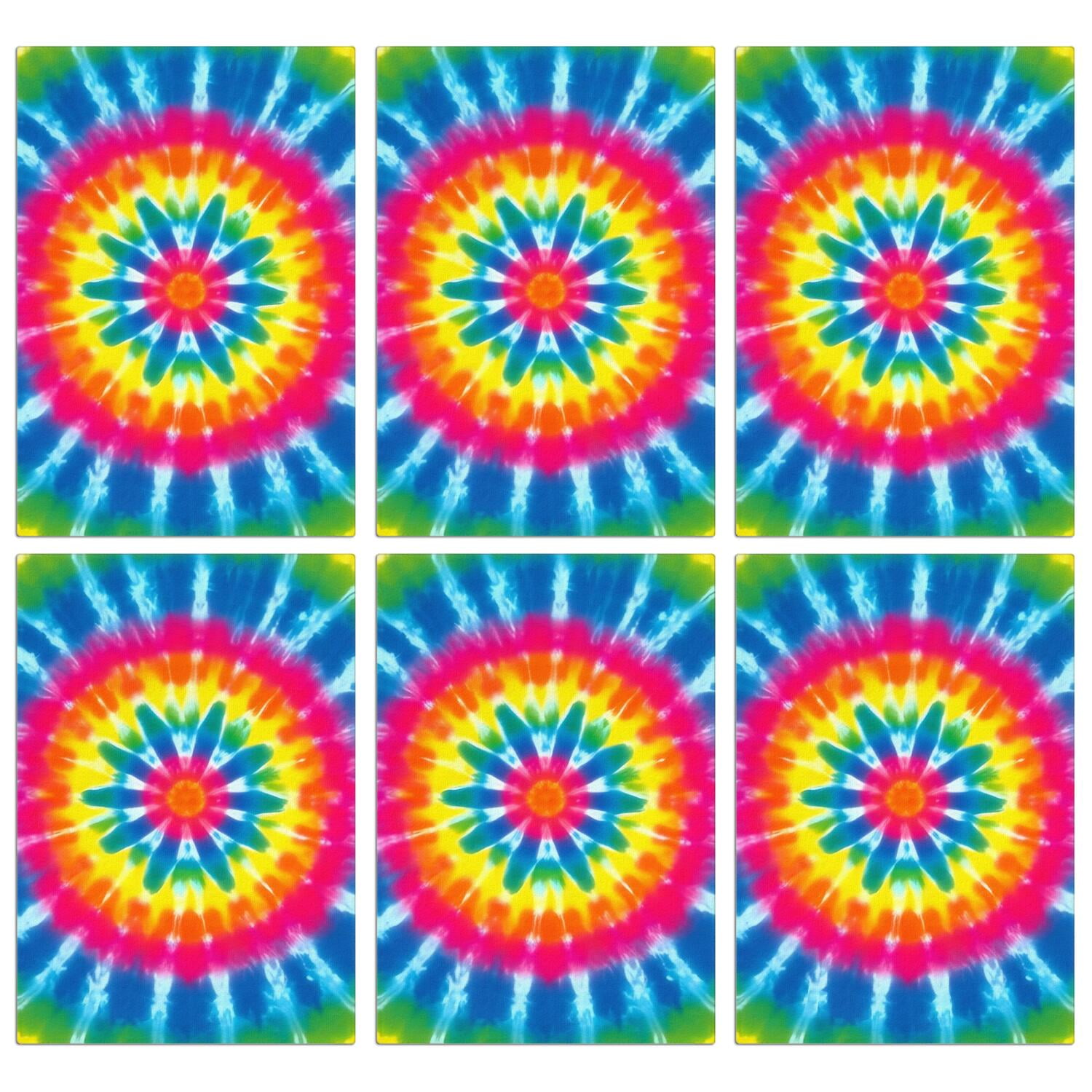 6 Pcs Funny Kitchen Towels,Colorful Rainbow Tie Dye Spiral Pattern ...