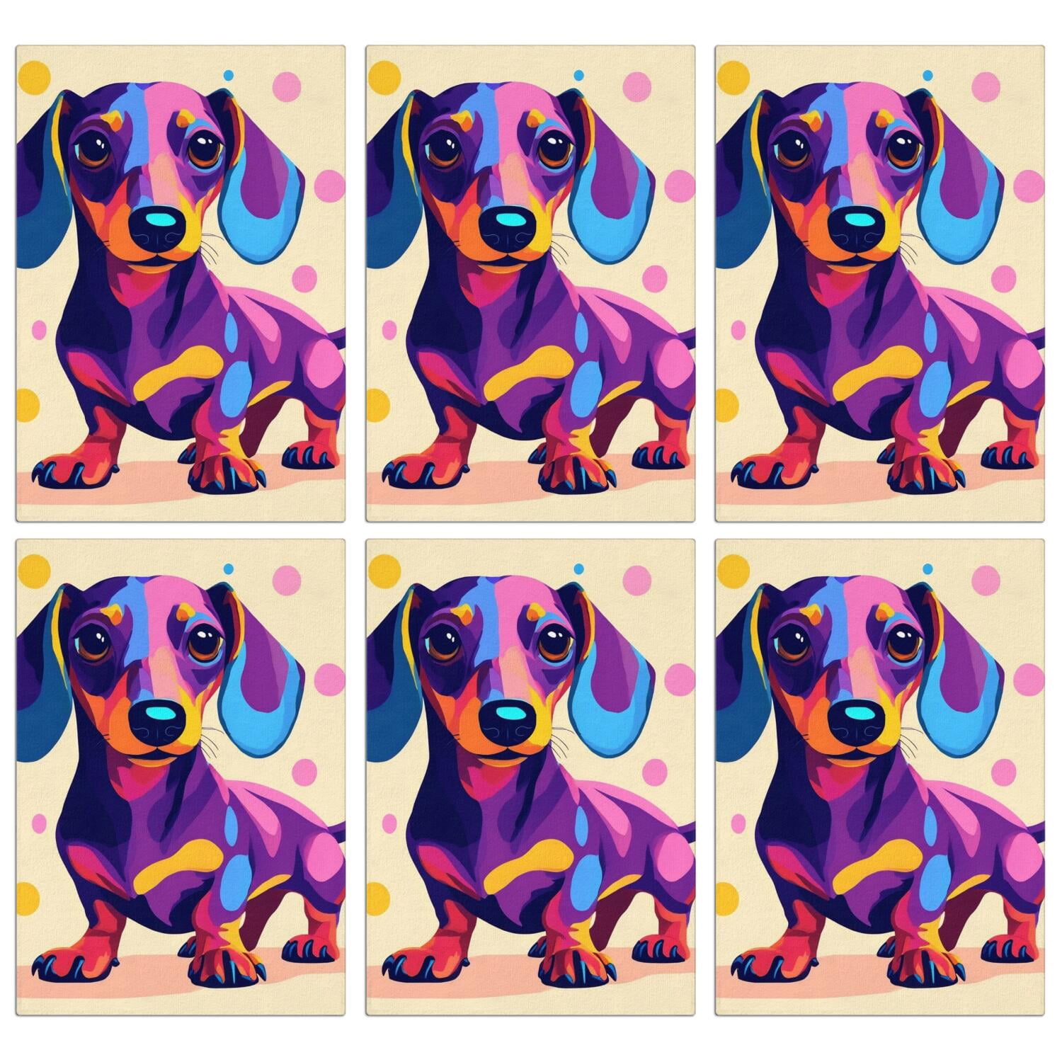 6 Pcs Funny Kitchen Towels,Dachshund Microfiber Dish Towels,Kitchen Tea ...