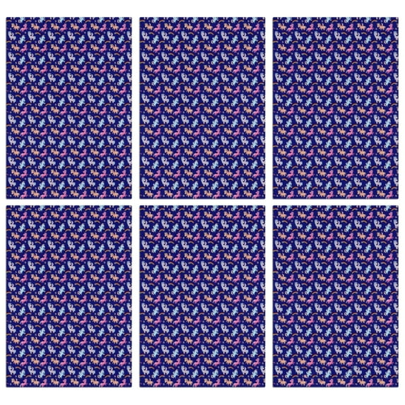 6 Pcs Funny Kitchen Towels,Dark Blue Cartoon Unicorn Rainbow Pattern ...