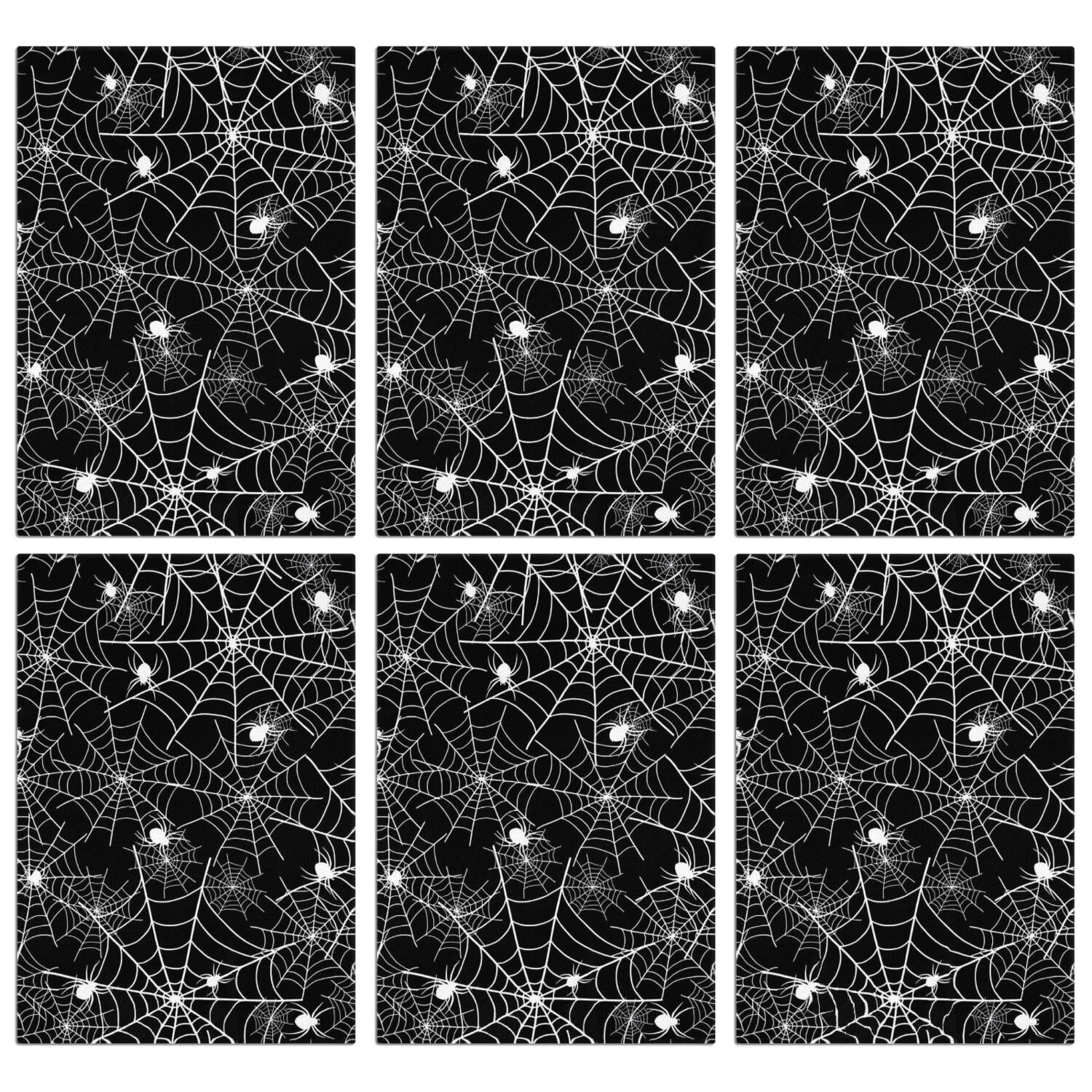 6 Pcs Funny Kitchen Towels,Halloween Spider Webs with Spiders ...