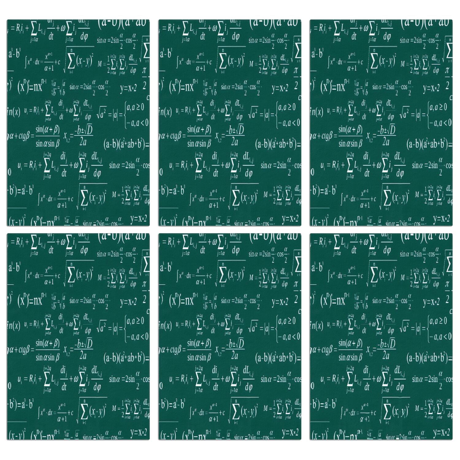 6 Pcs Funny Kitchen Towels,Math Equations Algebra Green Pattern ...