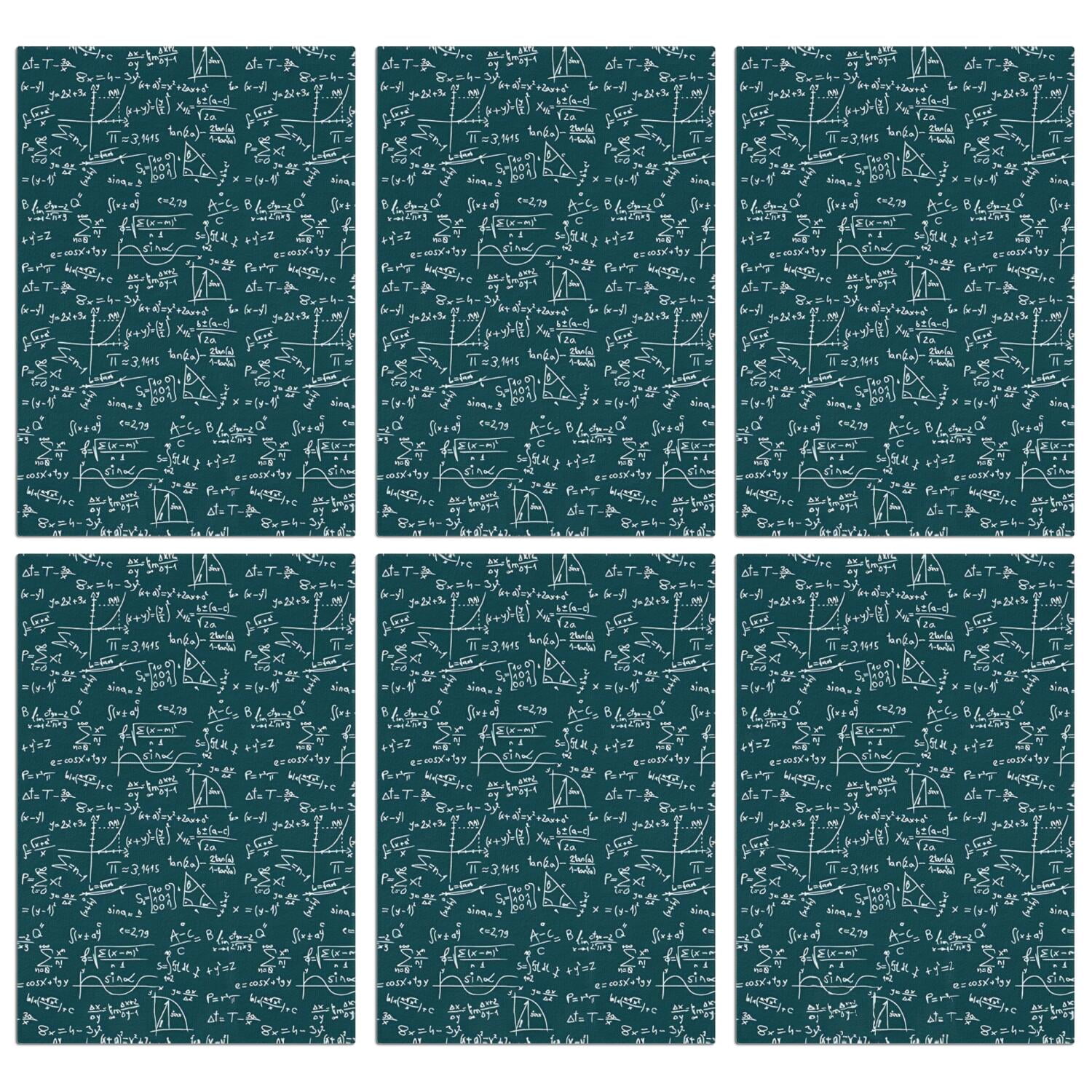 6 Pcs Funny Kitchen Towels,Math Equations Dark Green Formula Pattern ...