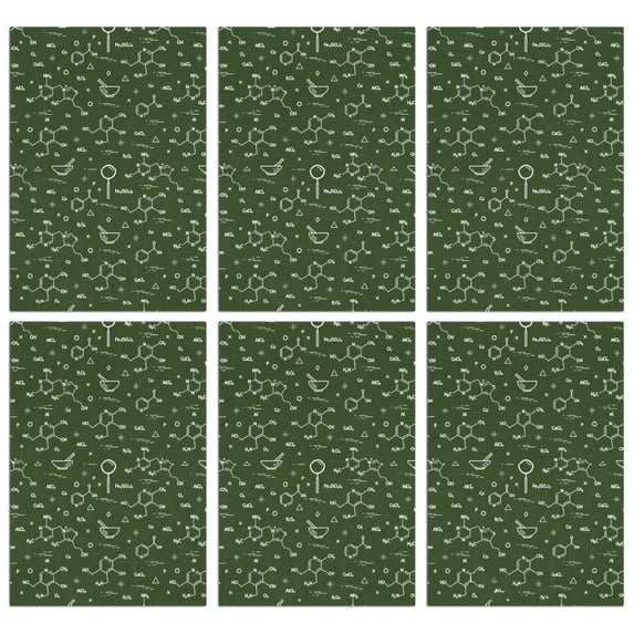 6 Pcs Funny Kitchen Towels,Math Equations Molecule Icons Green Pattern ...