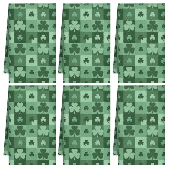6 Pcs Funny Kitchen Towels, St. Patrick's Day and Clovers Green ...