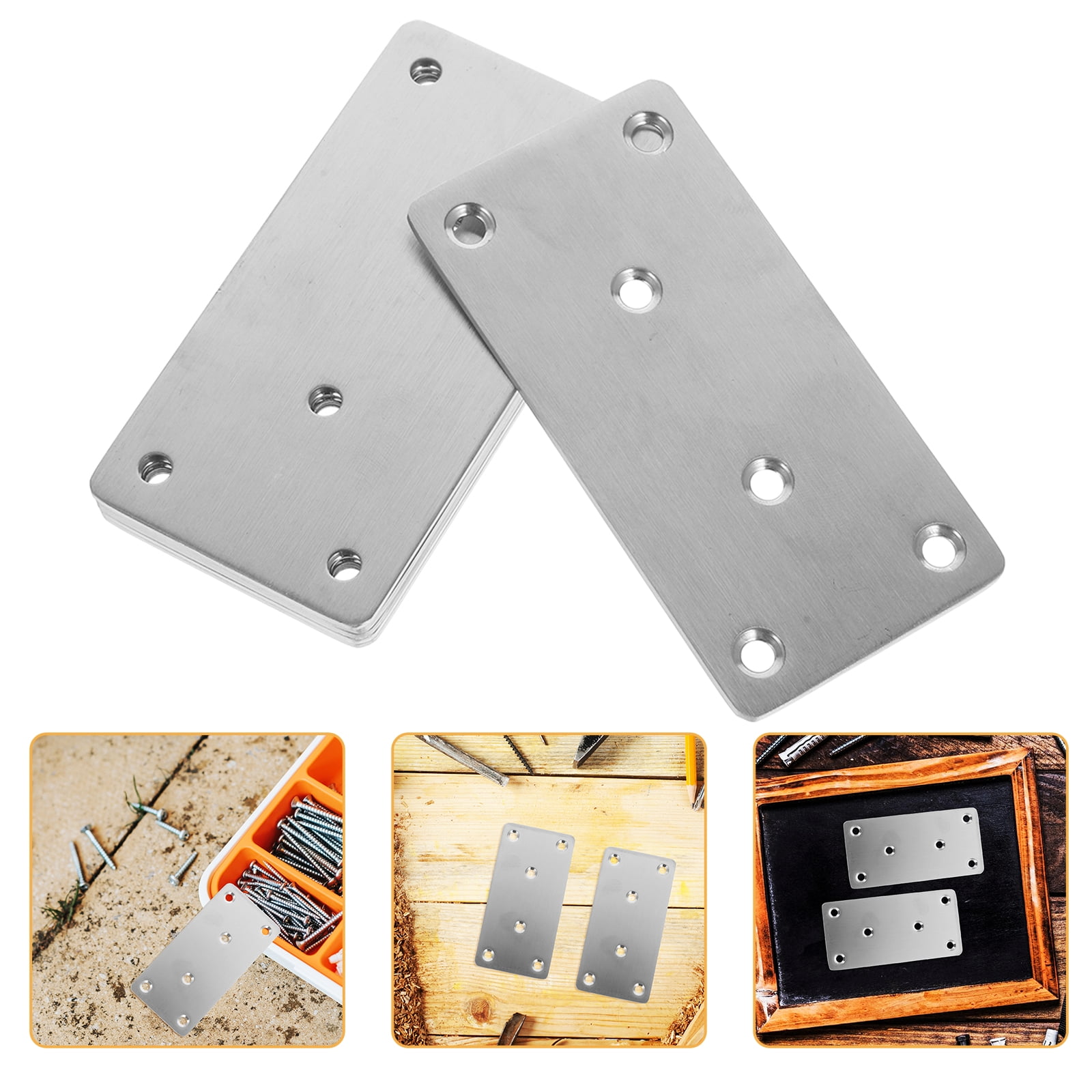 6 Pcs Furniture Bracket Metal Plates Flat Bracket Flat Corner Brackets ...