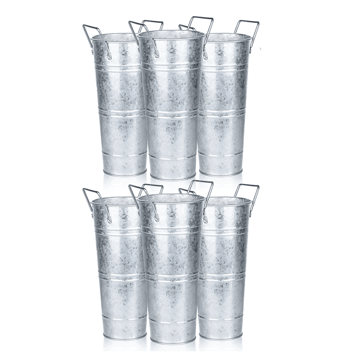 6 Pcs Galvanized Bucket Flower Bar,10 Inch with Handles, Bar Supplies ...