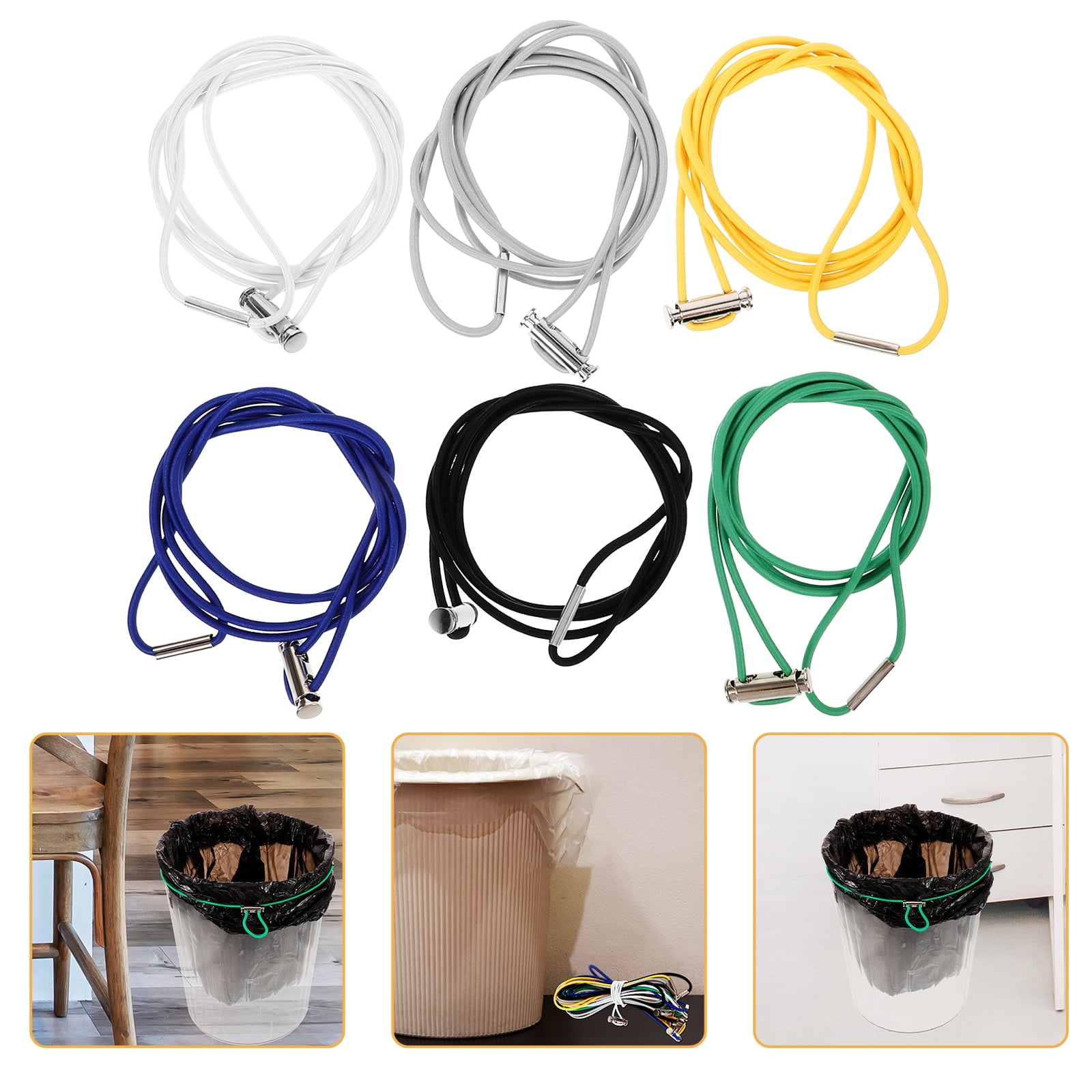 6 Pcs Garbage Bag Bin Holder Garbage Pail Garbage Bin Band Grocery Bag ...