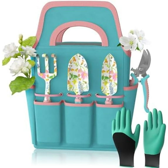 6 Pcs Garden Tool Set, Gardening Hand Tools Aluminum Alloy Starter Kit ...