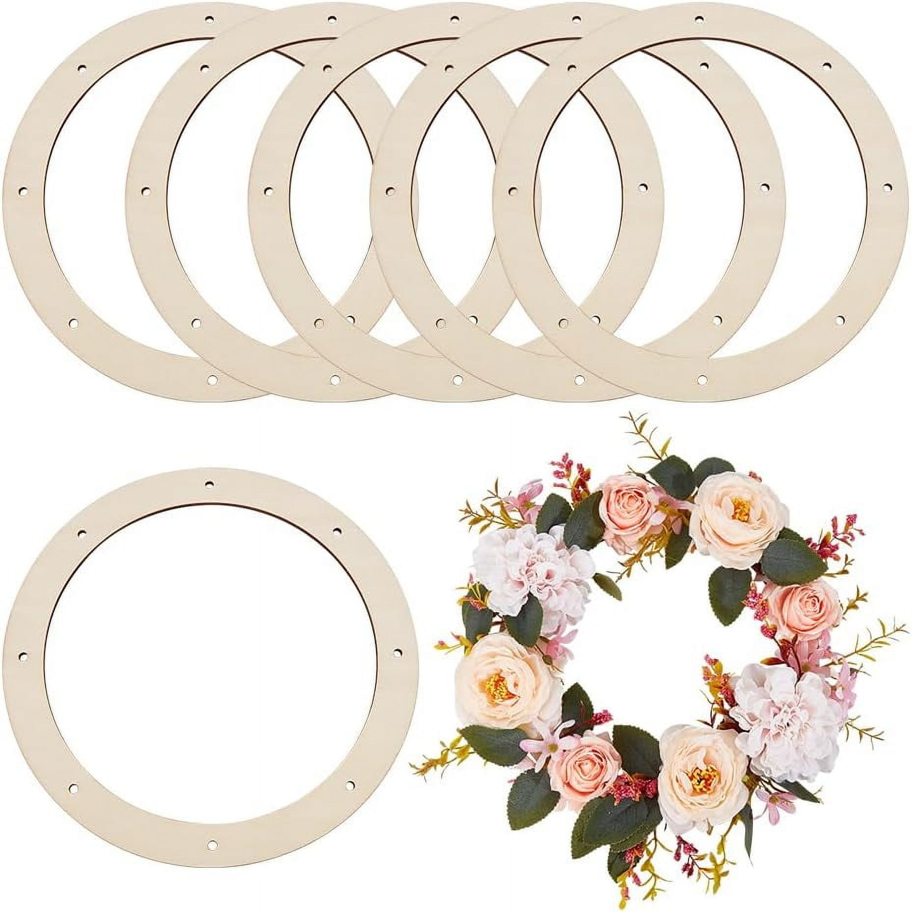 6 Pcs Garland Wood Wreath Frames 9.8 Inch Cardboard Hanging Wreaths for ...