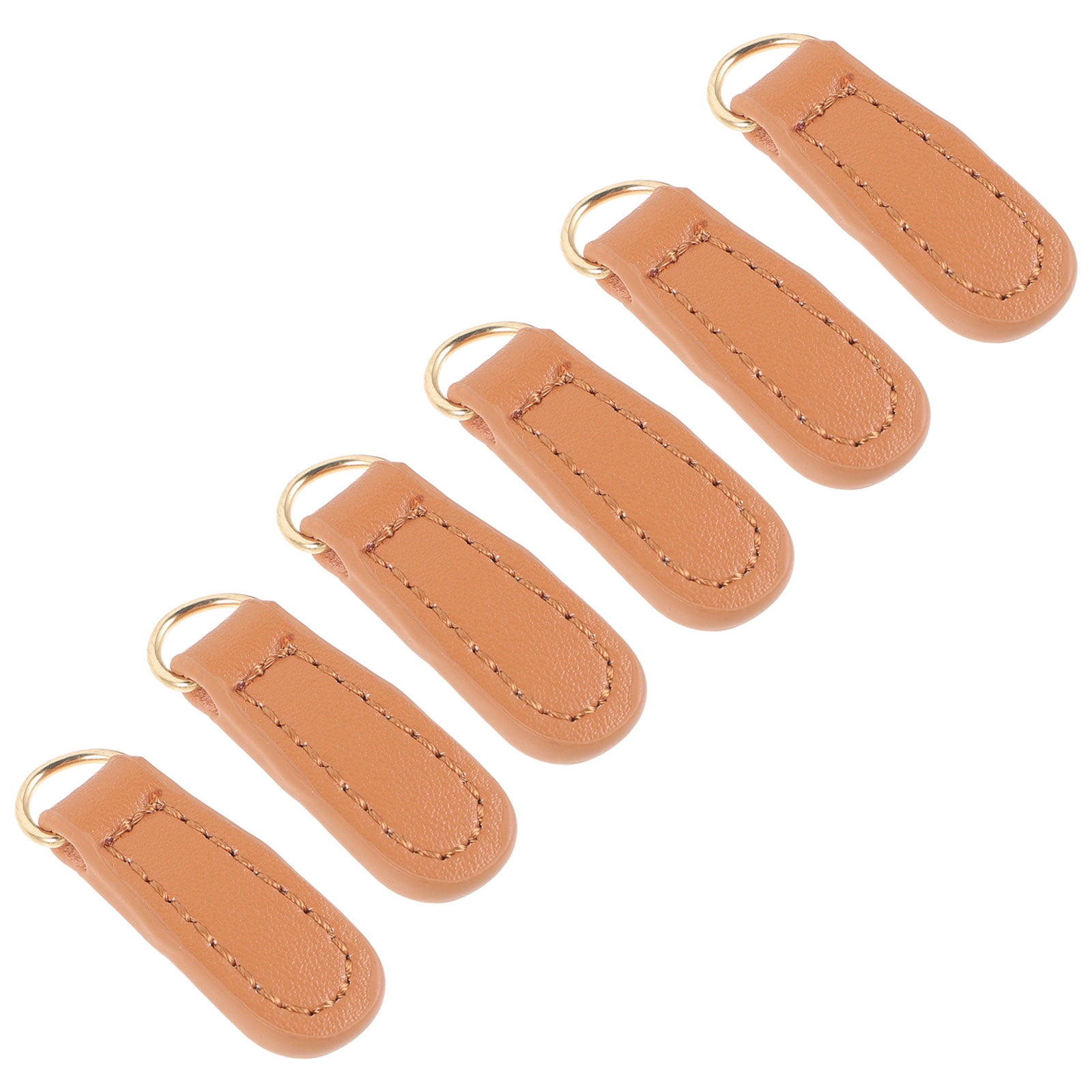 6 Pcs Genuine Leather Zipper Pull Labels Double Sided Detachable Puller ...
