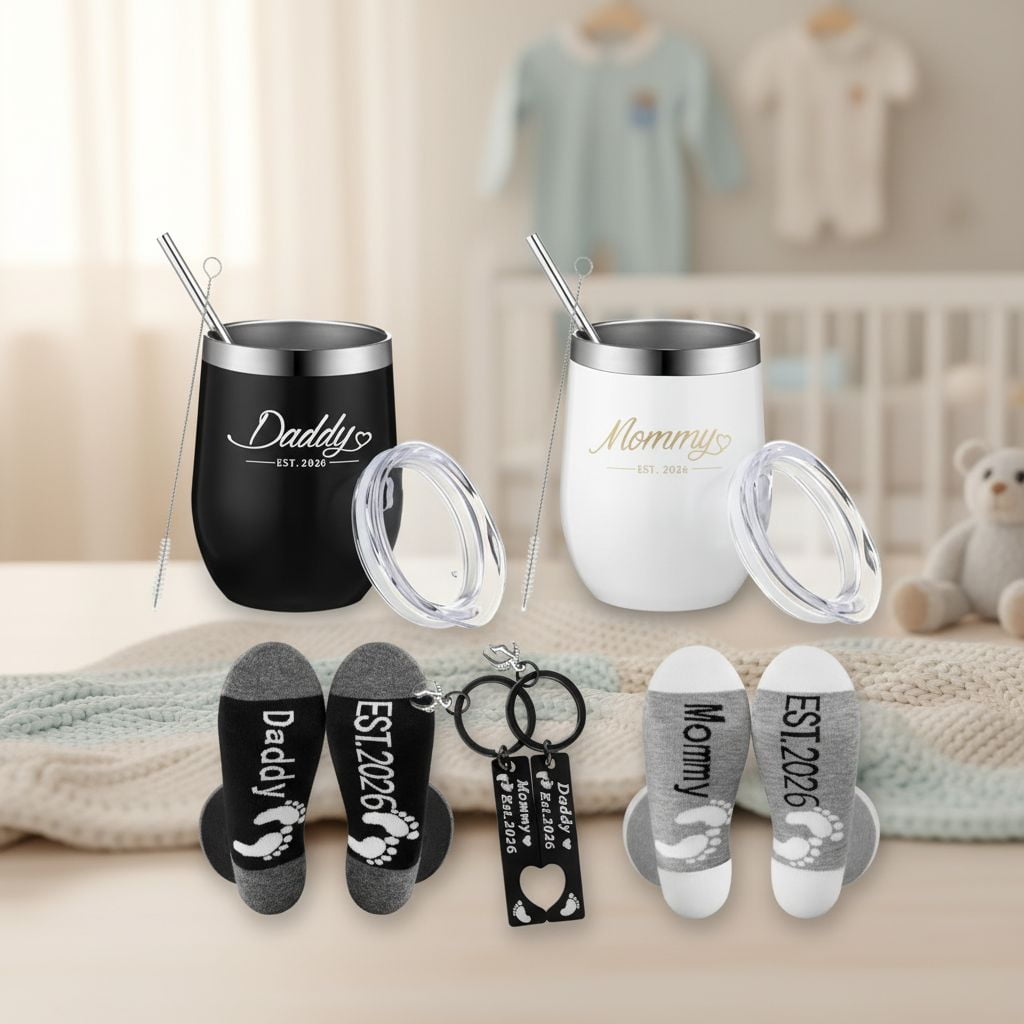 6 Pcs Gifts for New Parents Est 2026 20oz Stainless Steel Insulated ...