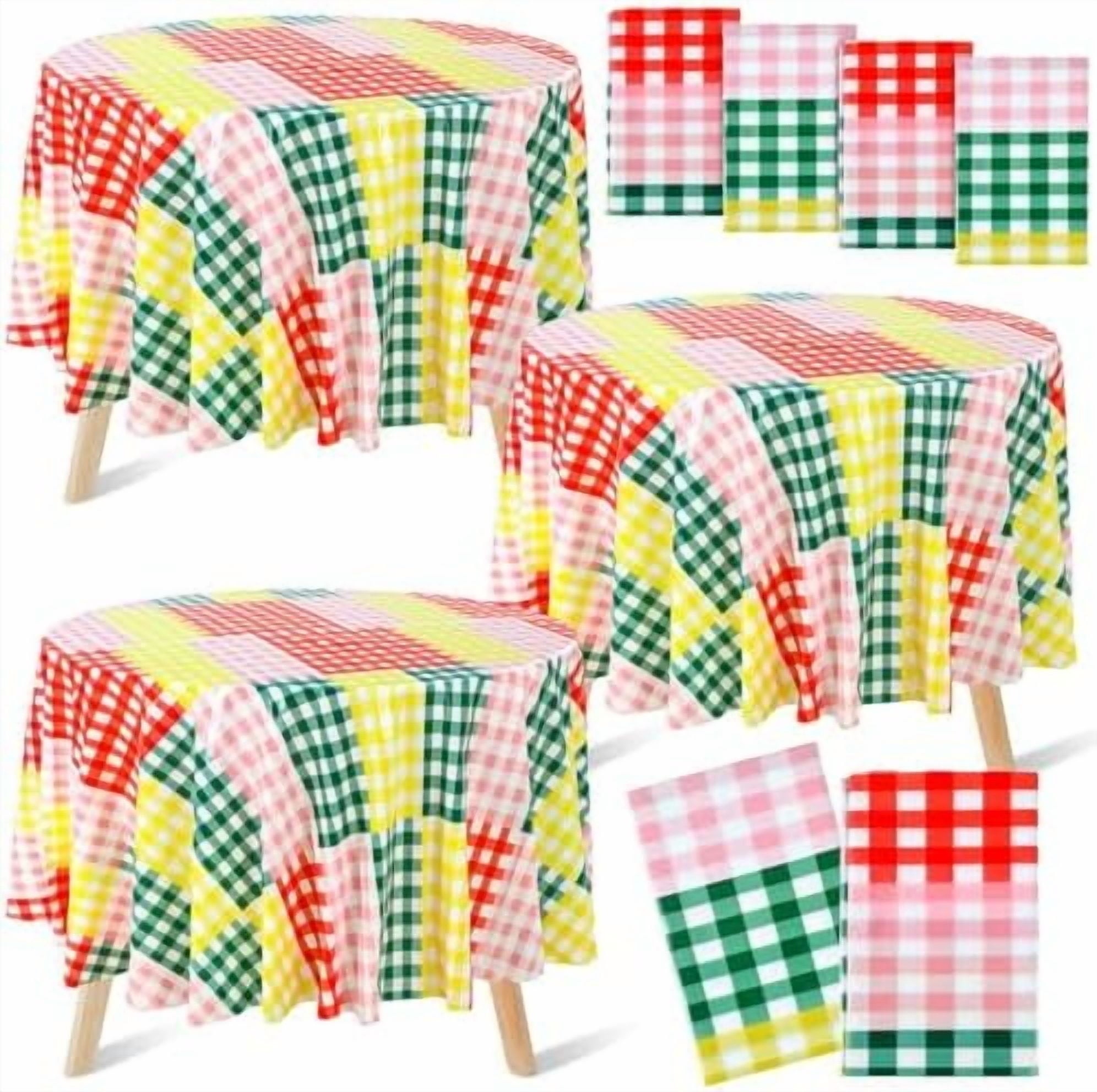 6 Pcs Gingham Checkered Tablecloth Camp Bachelorette Party Decorations ...