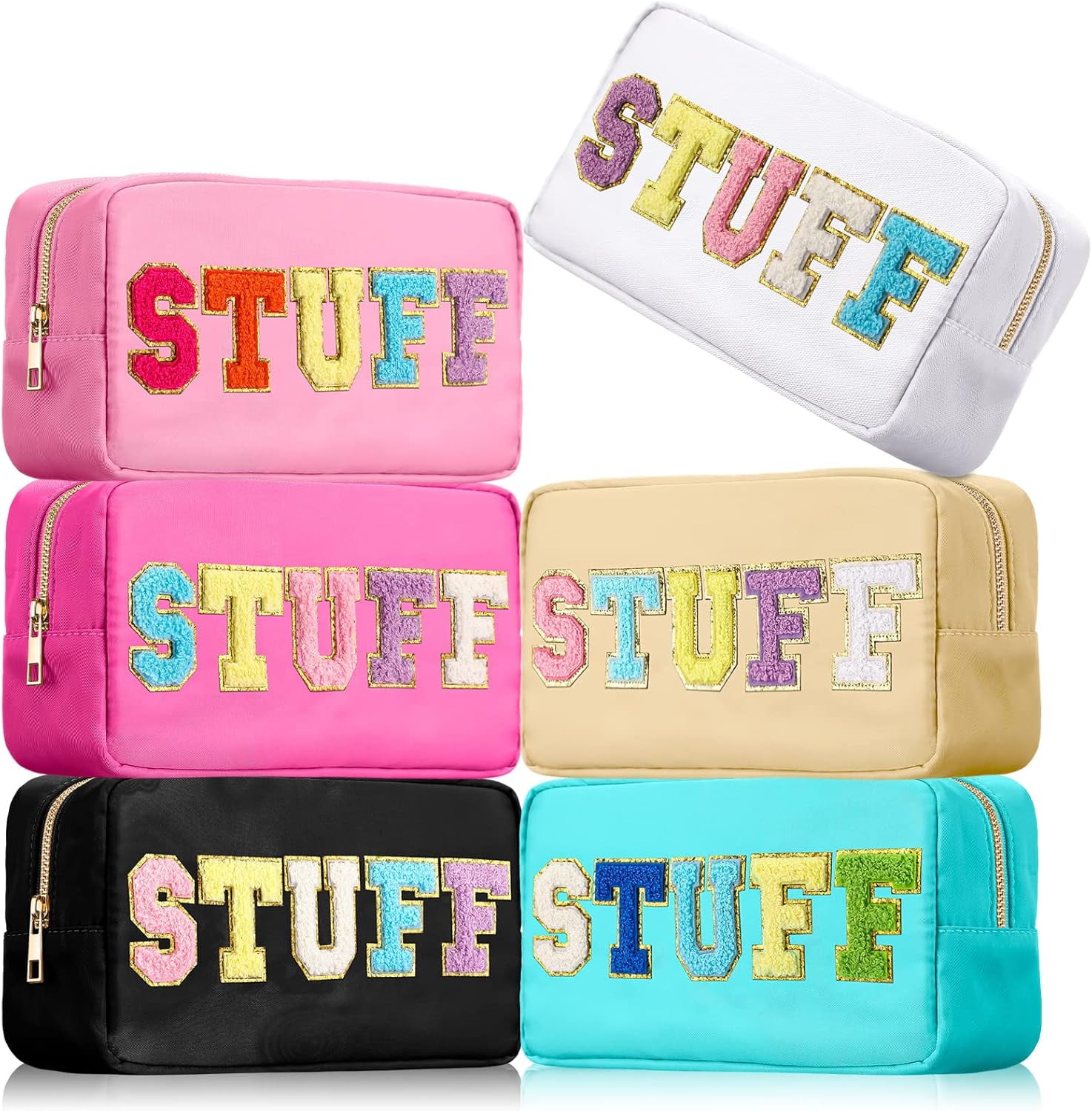 6 Pcs Girls Graduation Gifts Chenille Letter Patches Bag Nylon Preppy ...