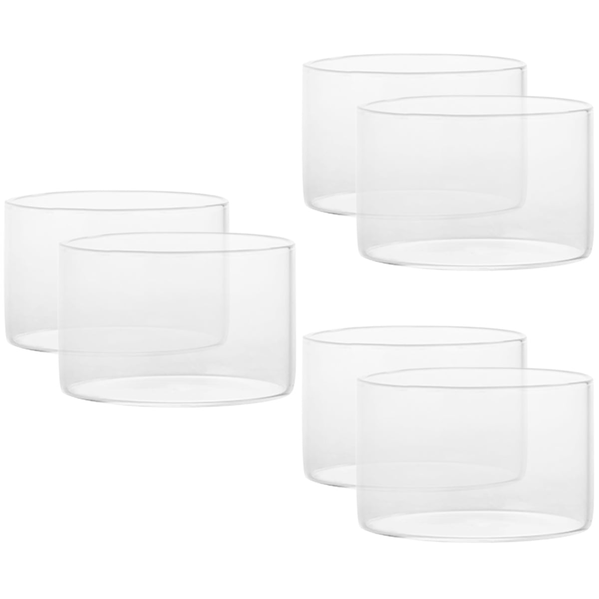 6 Pcs Glass Pudding Cup Bowls with Lids Dessert Clear Appetizer Cups ...
