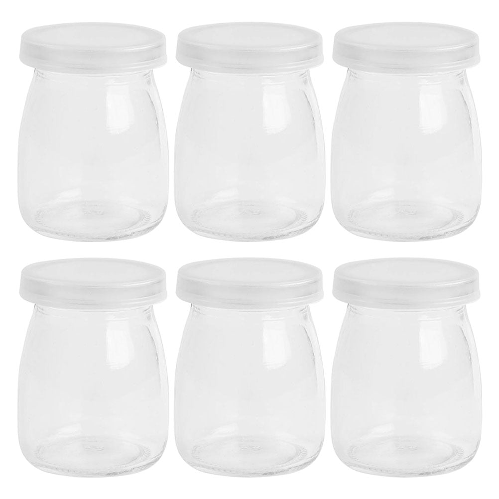 6 Pcs Glass Pudding Jar Yogurt Containers Milk Bottles Decorative Jars Portable Holders