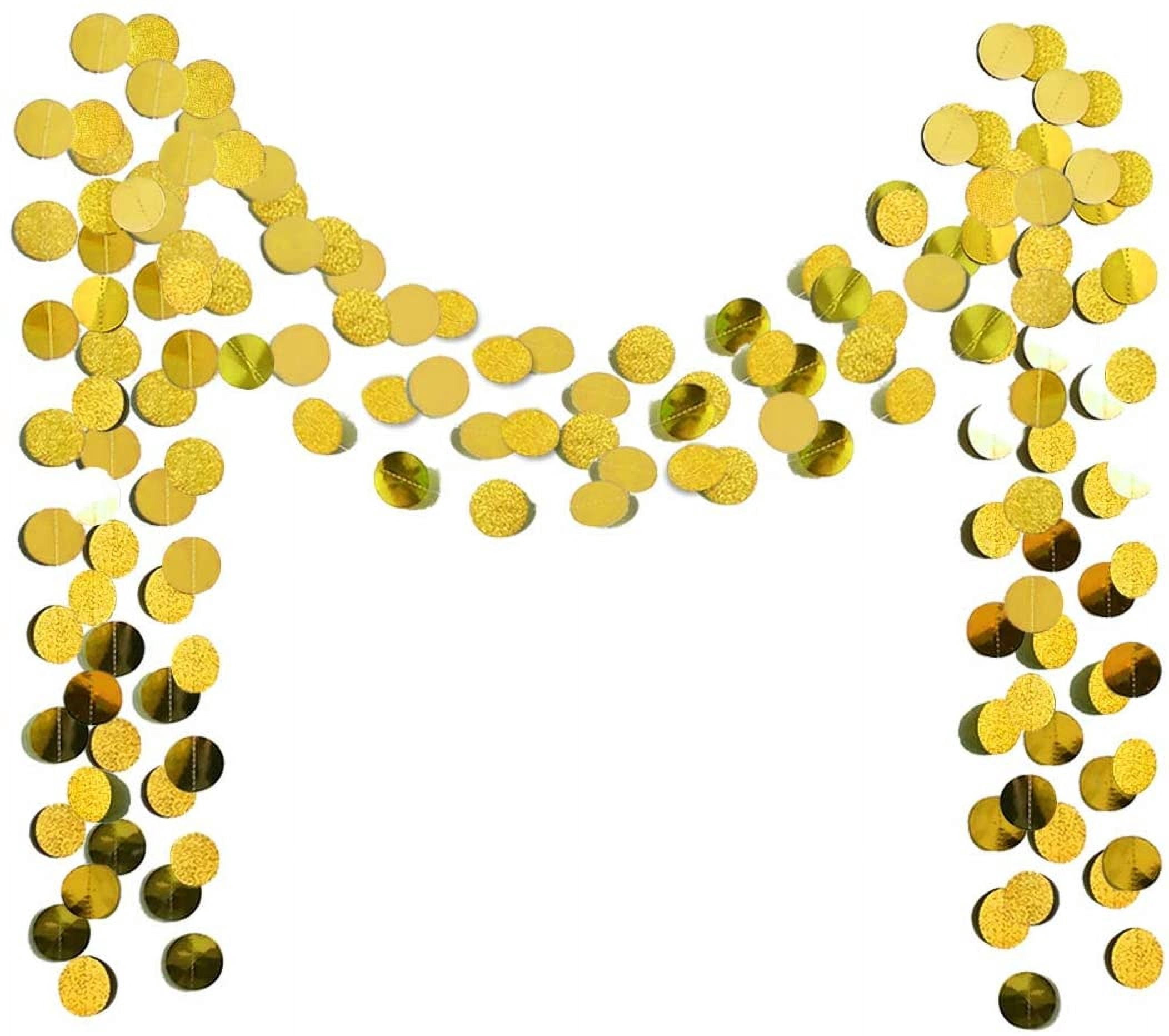 6 Pcs Glitter Gold Paper Circle Dots Garland Party Hanging Decorations ...