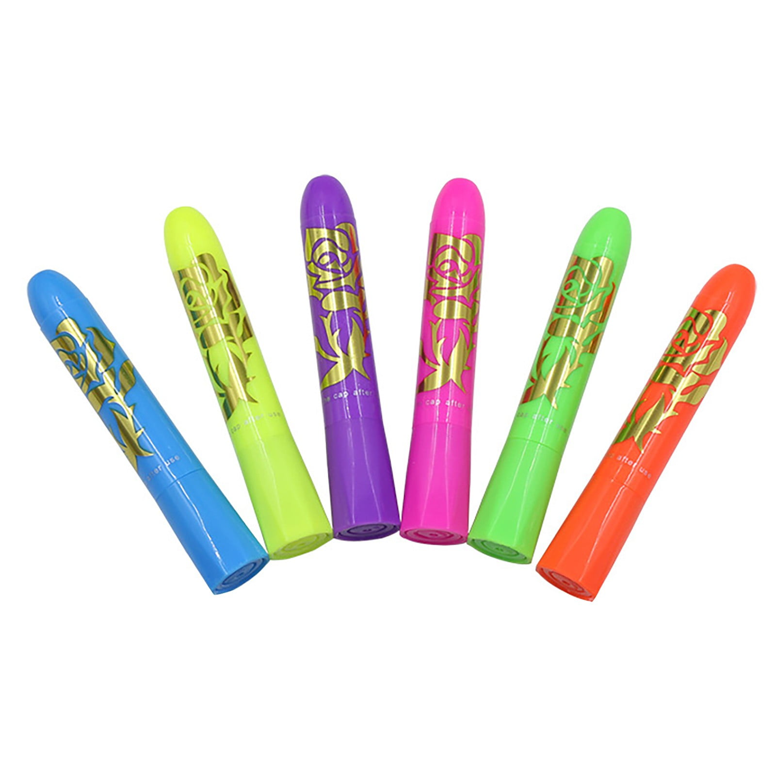 6 Pcs Glow In The Black Light Body Face Paint Face Painting Kit U V ...