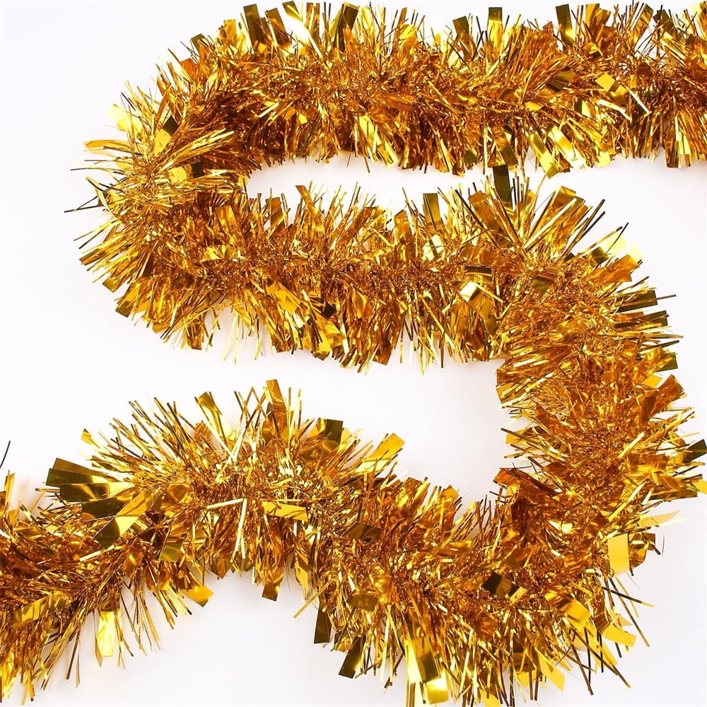 6 Pcs Gold Christmas Tinsel Garland,70.8Inch Glitter Garland Decoration ...