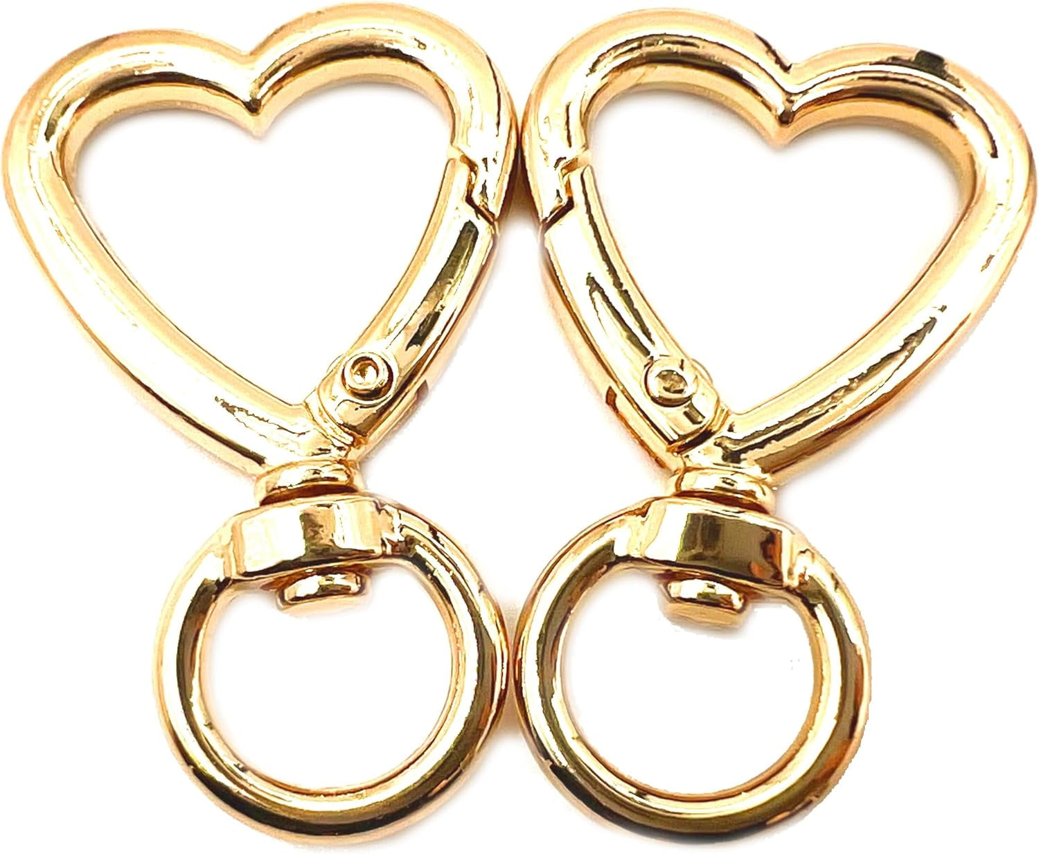 6 Pcs Gold Heart Shape Swivel Buckles Trigger Spring Keyring Buckle ...