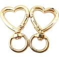 6 Pcs Gold Heart Shape Swivel Buckles Trigger Spring Keyring Buckle ...