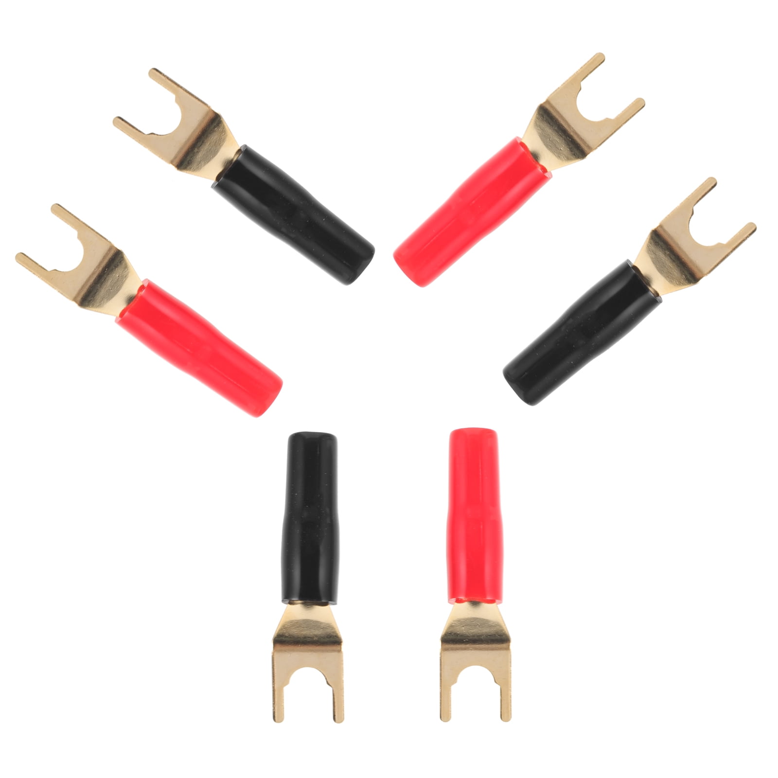 6 Pcs Gold-plated Audio Plug Screw Fork Banana Signal Transmission ...