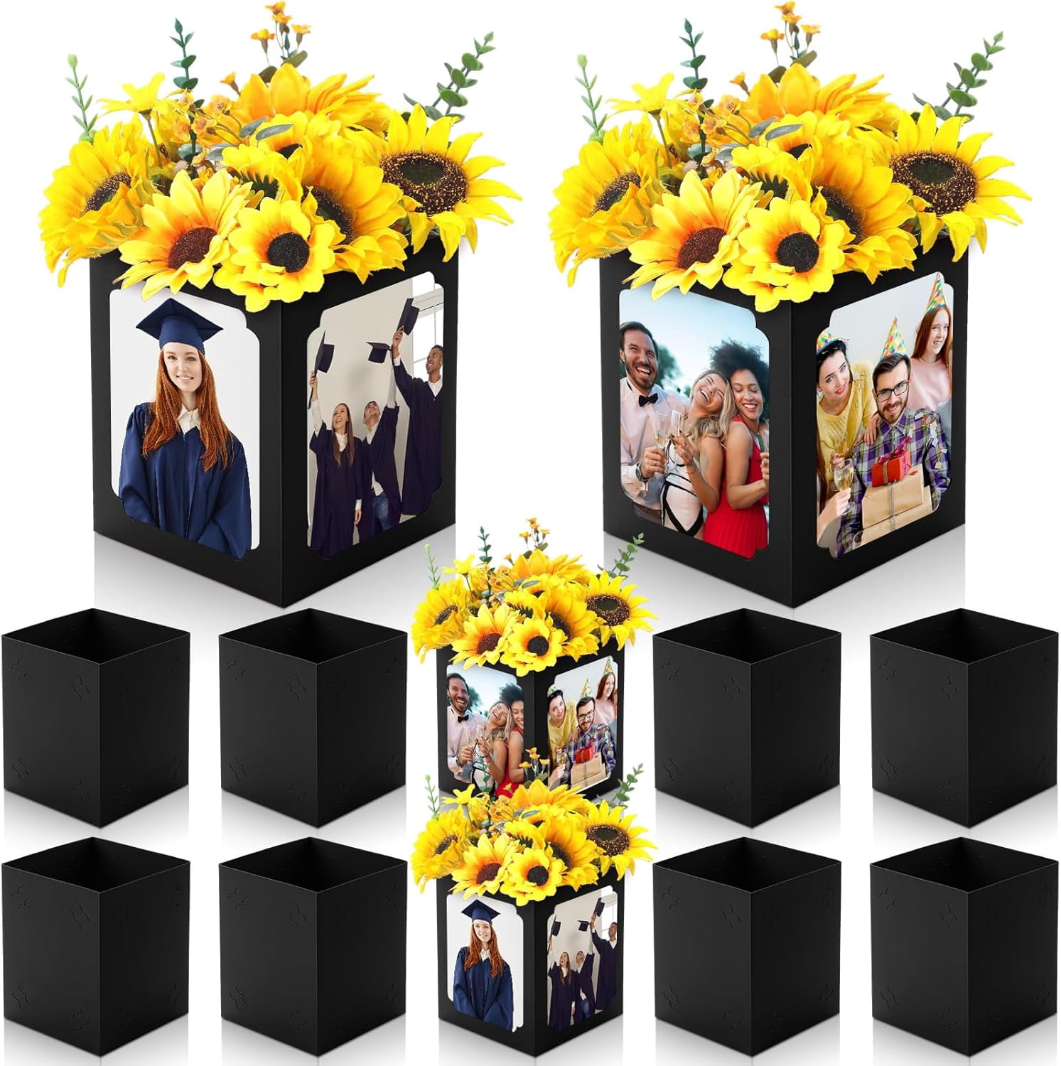 6 Pcs Graduation Box Centerpieces for Table 6/7 Inch Photo Frame ...