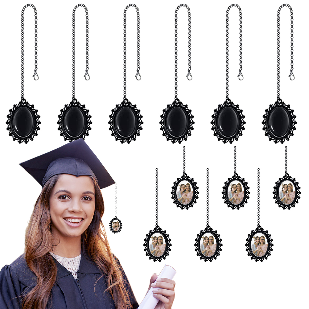 6 Pcs Graduation Memorial Tassel Photo Charm Graduation Memorial Photo ...