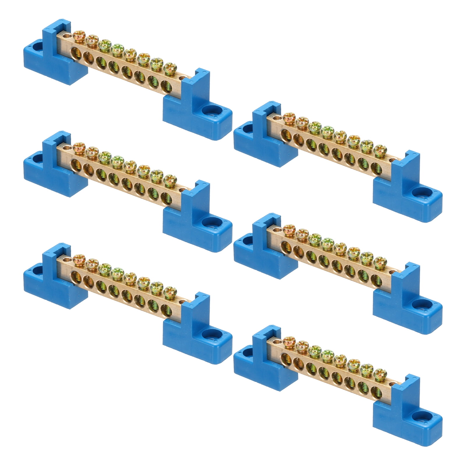 6 Pcs Ground Bus Bar Brass Terminal Grounding Bar 8 Positions Grounding ...