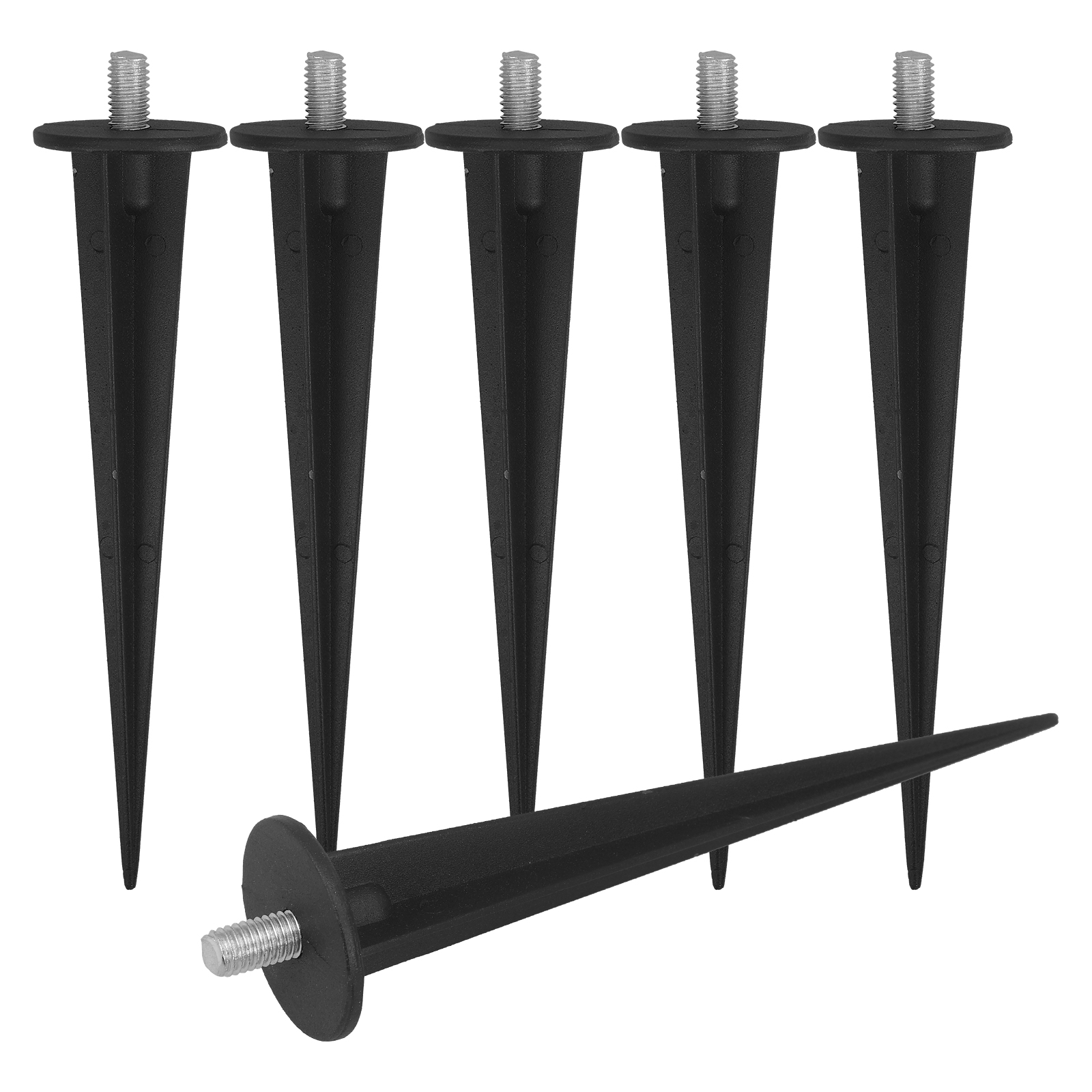 6 Pcs Ground Rod Solar Panel Mounting Brackets Powered Pegs Black ...