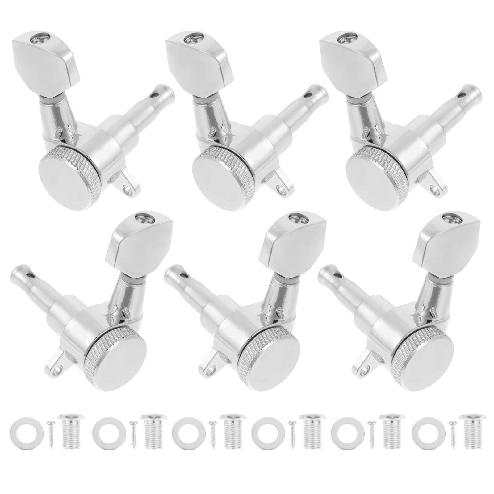 HOMEMAXS Silver Alloy Guitar Tuners with String Locking Function for ...