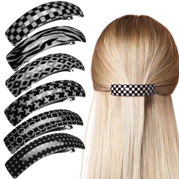 6 Pcs Hair Barrettes For Women, Simple Automatic Hair Clip French Clip ...
