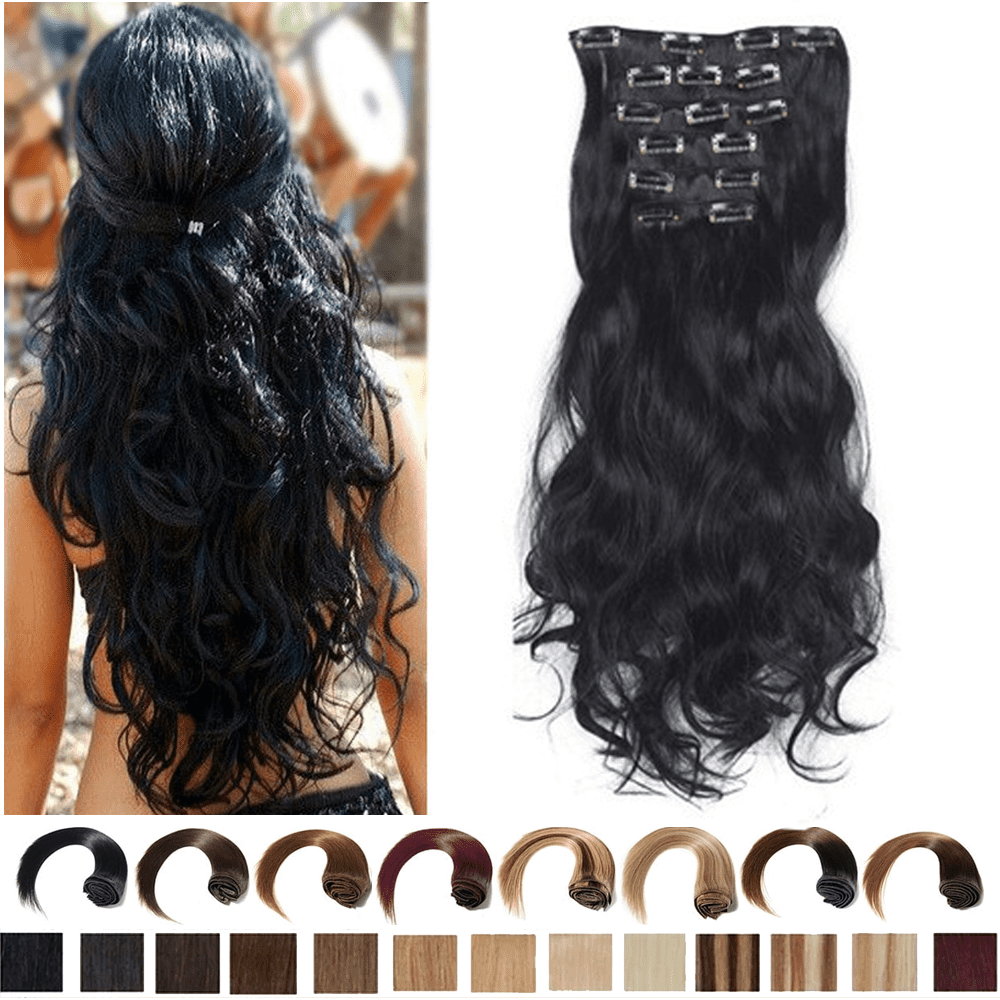 6 Pcs Hair Extensions,Clip In Hair Extensions,19.6" Hair Pieces for Women,Long Synthetic Hair ...