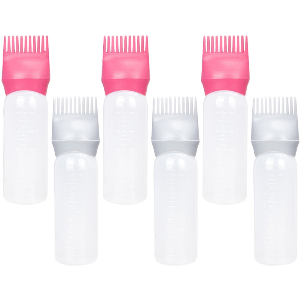 6 Pcs Hair Oil Water Applicator Bottle Root Comb for Coloring Dye Care ...