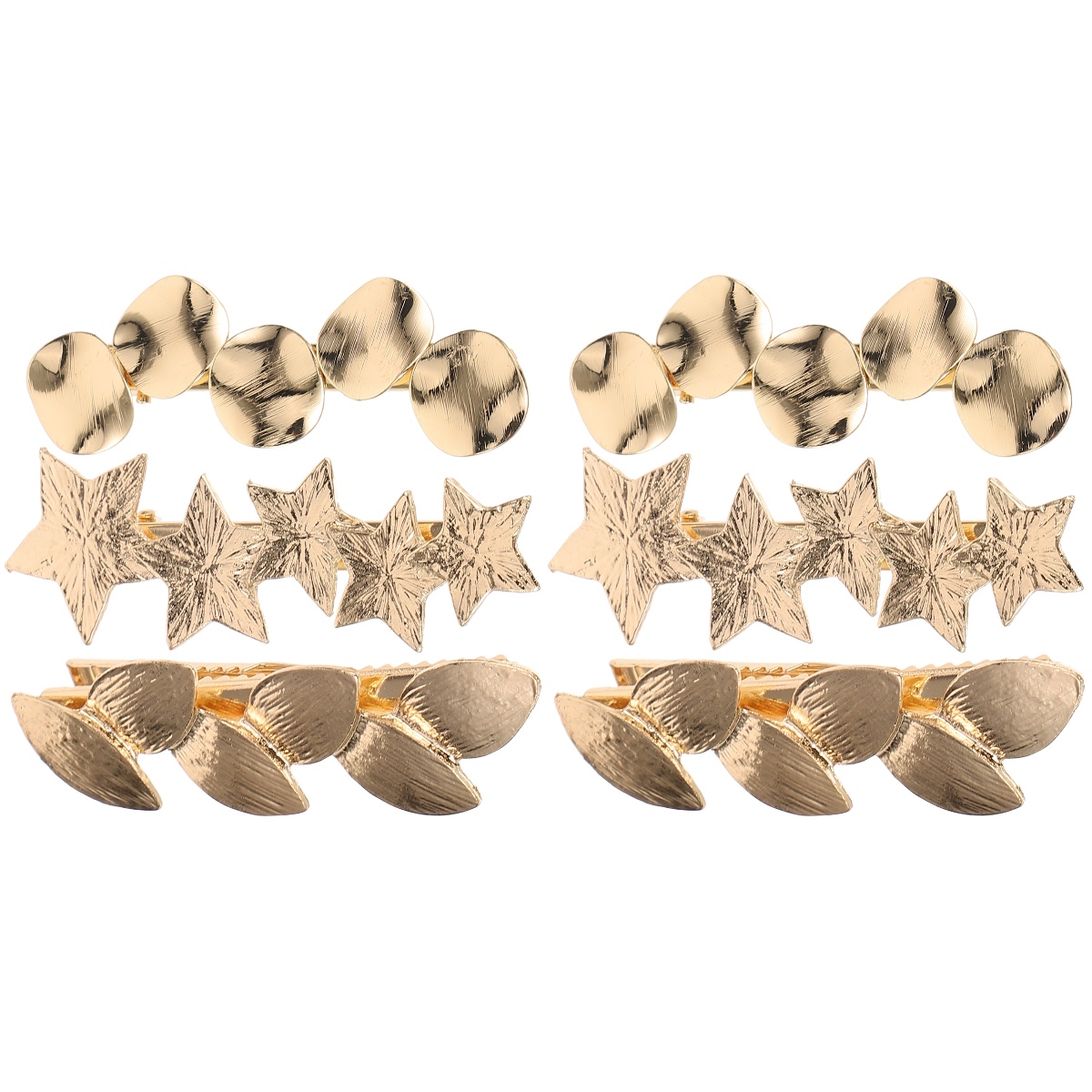 6 Pcs Hair Pin Leaf Clip Attachments for Women Golden Five-pointed Star ...