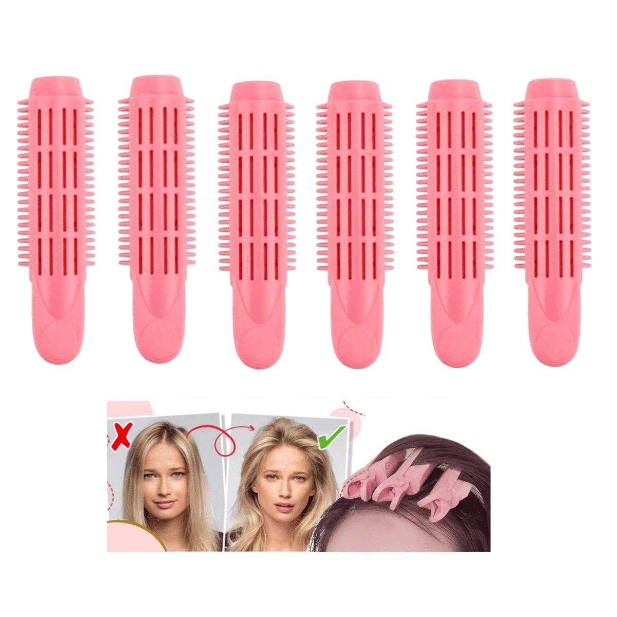 6 Pcs Hair Root Clips Natural Fluffy Volumizing Hair Roll Clips Styling ...