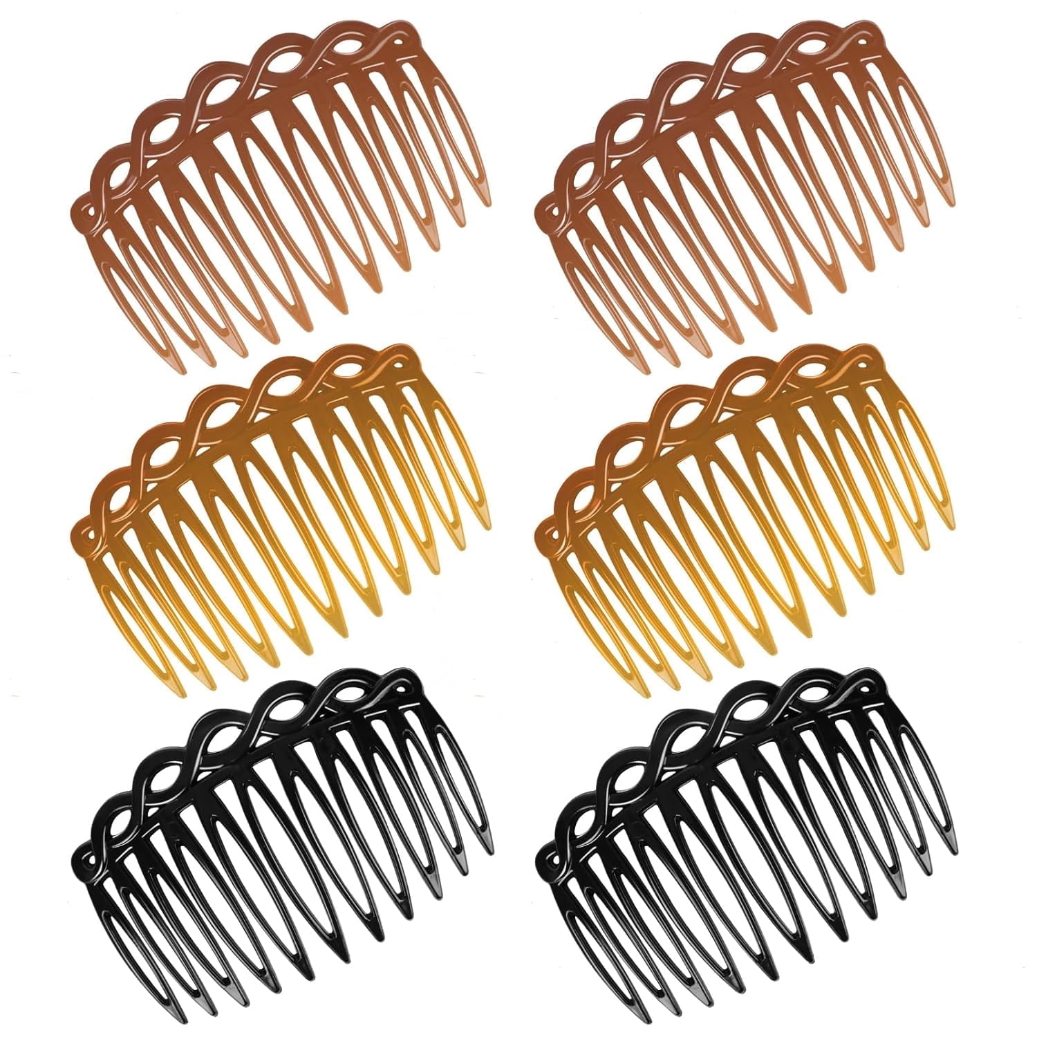 6 Pcs Hair Side Combs, Plastic Twist Decorative Comb Hair Clips, Bridal ...