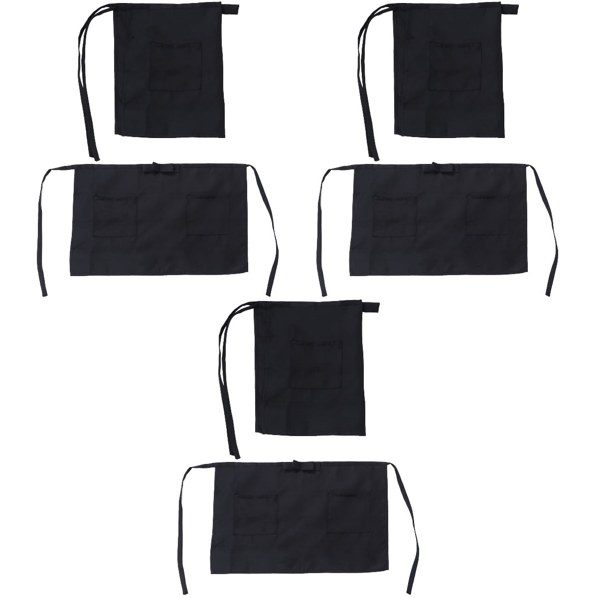 6 Pcs Half-length Working Apron Waist Apron Short Serving Aprons with ...