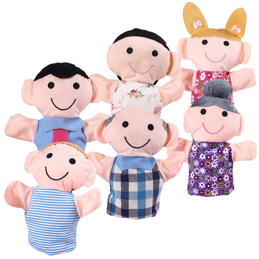 6 Pcs Hand Puppet Toys Childrens Mini Parent-child for Kids Cotton ...