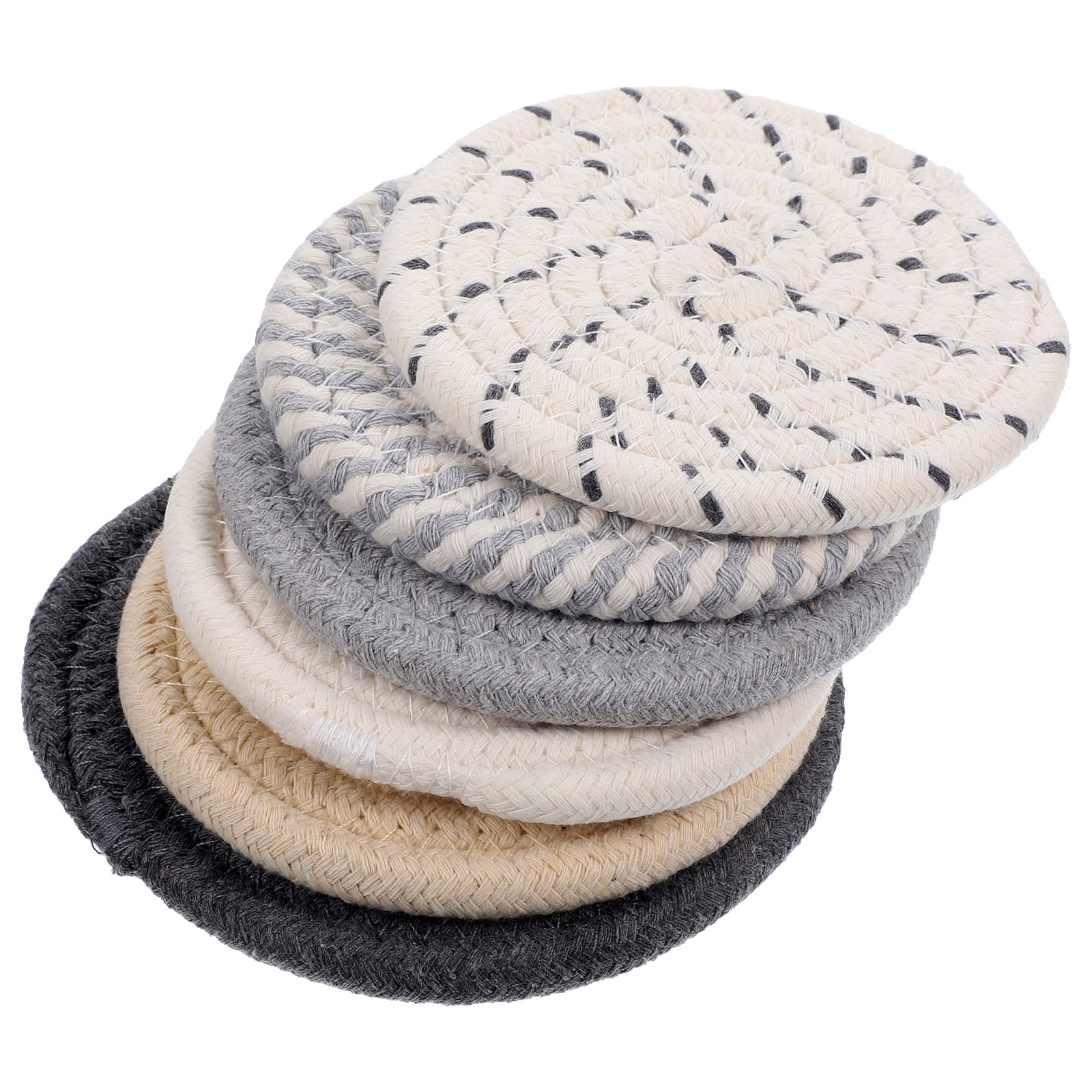6 Pcs Hand-woven Cotton Anti-scald Heat-insulating Coaster Pad ...