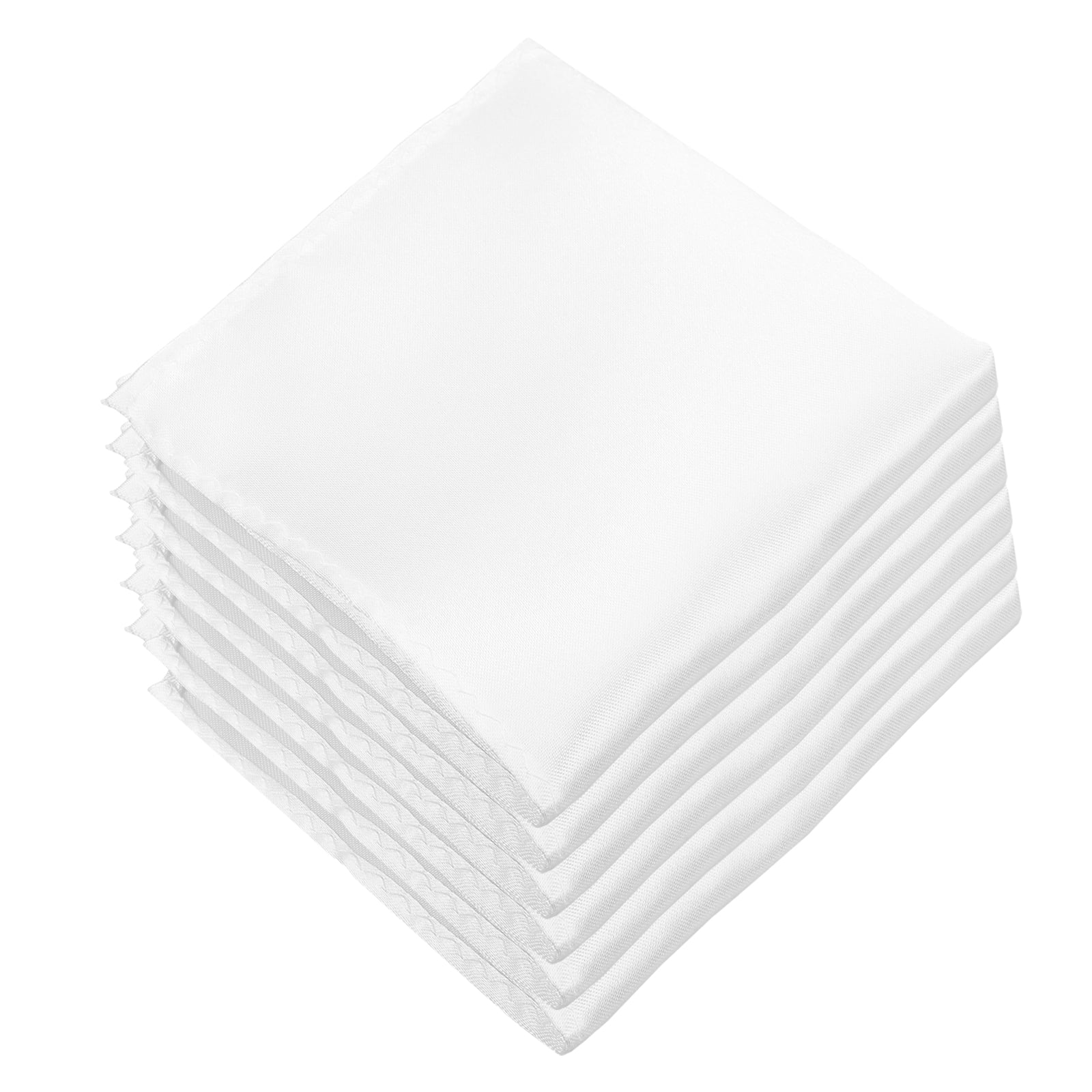 6-Pack Men's White Polyester Handkerchiefs for Suit Pocket Scarf Set ...