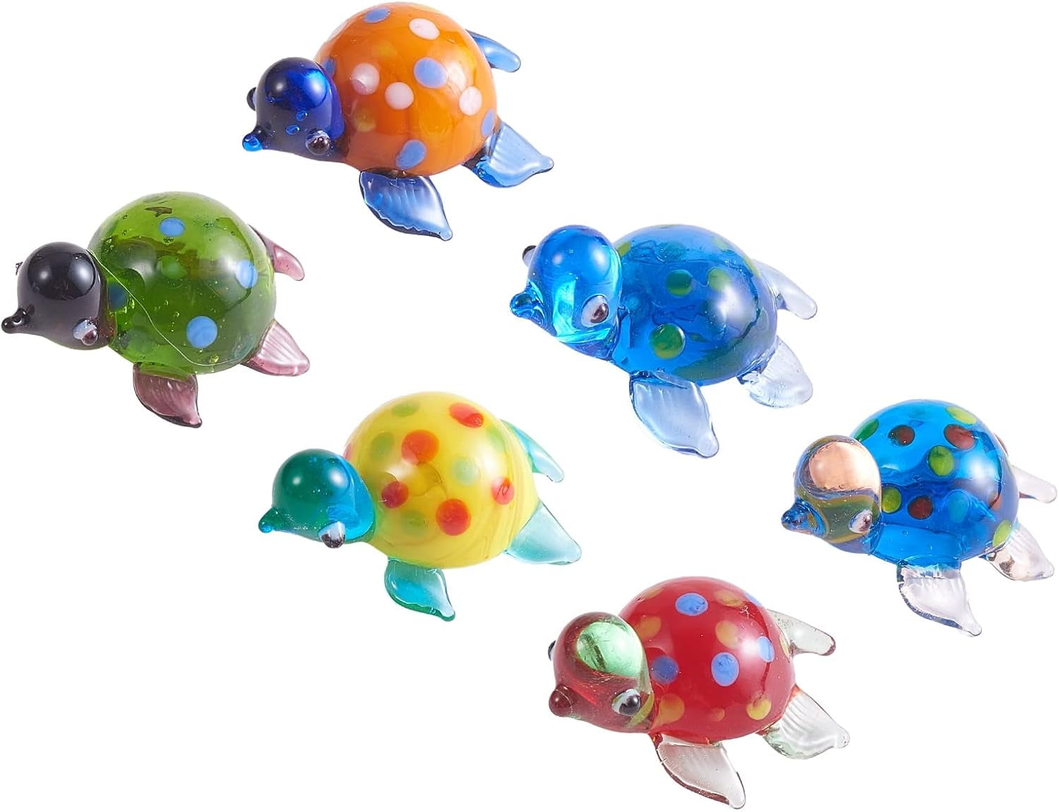 6 Pcs Handmade Mini Turtle Figurines Sea Turtle Small Figurines Hand ...