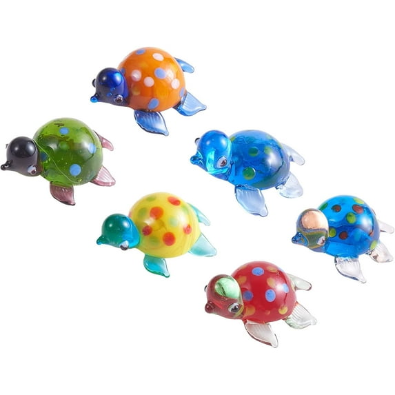6 Pcs Handmade Mini Turtle Figurines Sea Turtle Small Figurines Hand ...