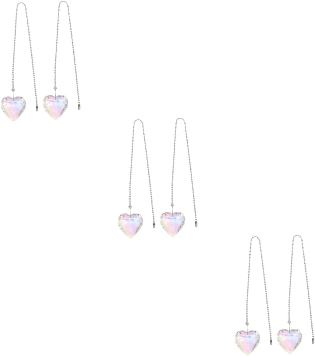 6 Pcs Heart Fan Pendant Indoor Hanging Light Fixtures Heart Pendant ...