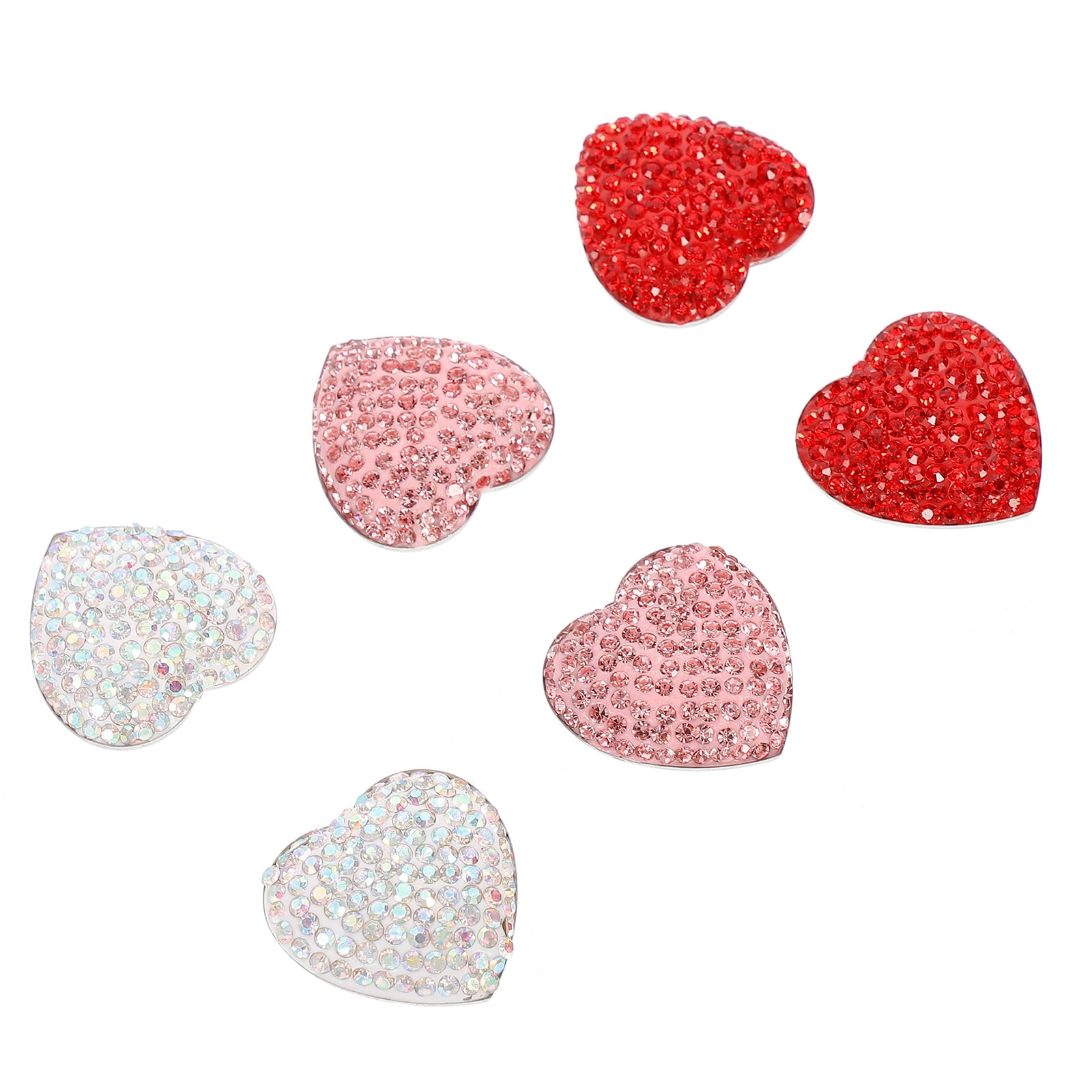 Worgeous 6pcs Heart Rhinestone Magnet Decals Stainless Steel ...