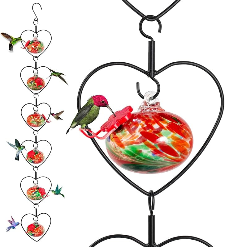 6 Pcs Heart-Shaped Hummingbird Feeder for Outdoors, Flexible Stackable ...