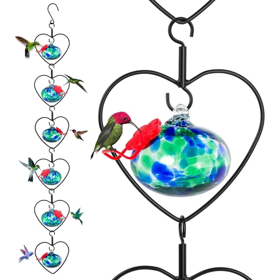 6 Pcs Heart-Shaped Hummingbird Feeder for Outdoors, Flexible Stackable ...