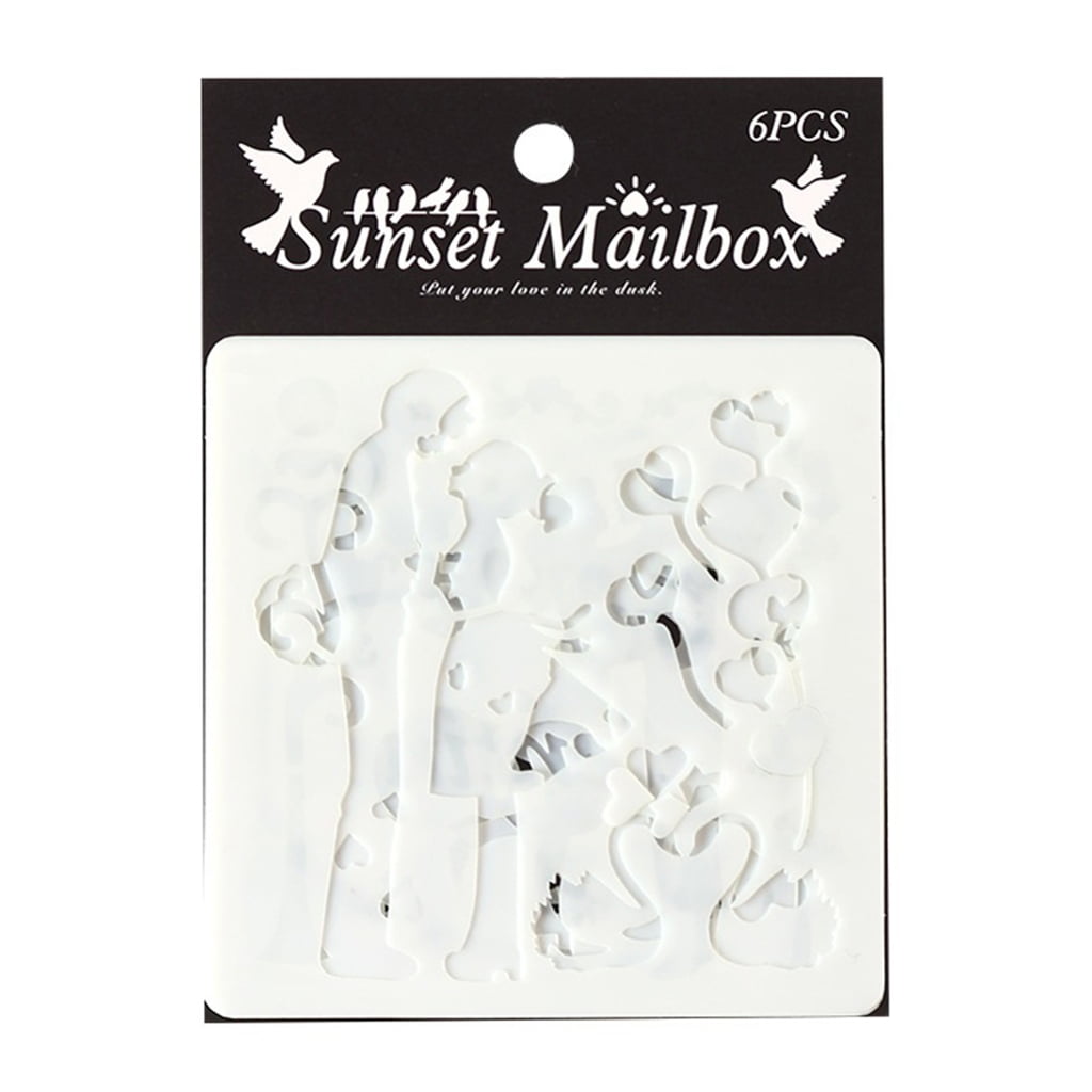 6 Pcs Heart Stencils PET Templates for Art Projects & Classroom ...