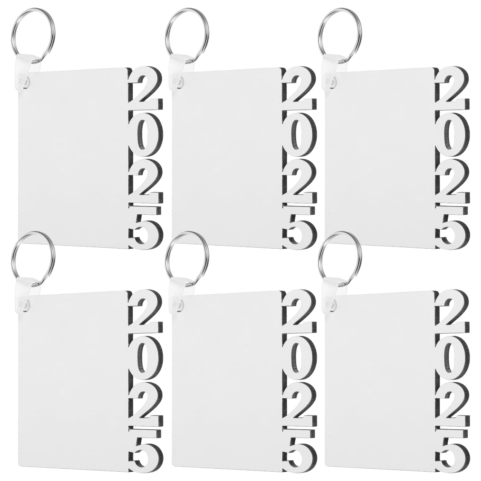 6 Pcs Heat Transfer Key Chain Frames Picture Decorations White ...