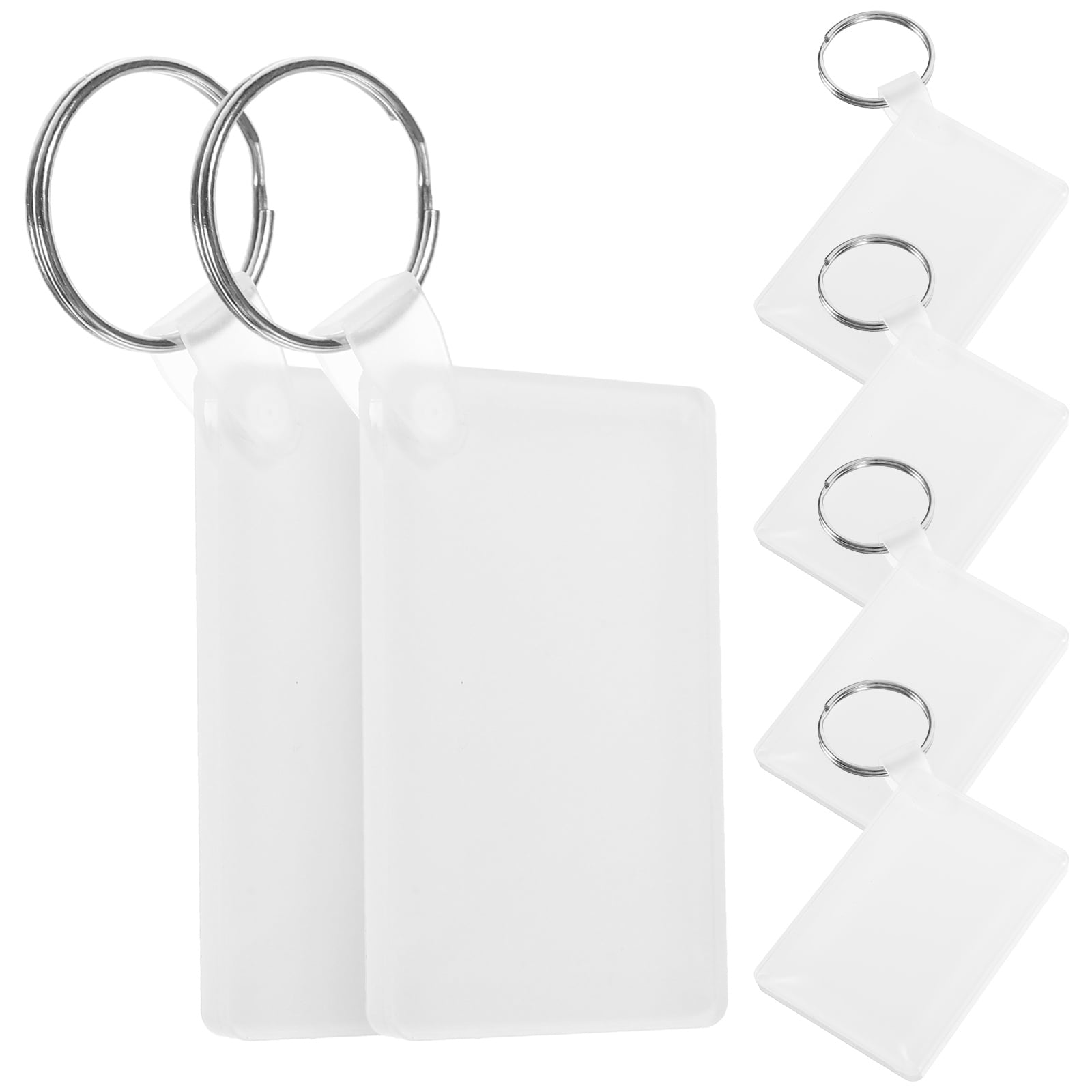 6 Pcs Heat Transfer Key Chain Photo Keychains Personalized Ring Rings ...