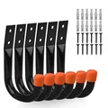 6-Pcs Heavy-Duty Metal Wall Hooks - Multipurpose Tool & Bike Storage ...